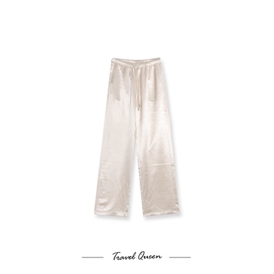 【鱼儿推荐】新中式国风醋酸女窄版直筒裤2601