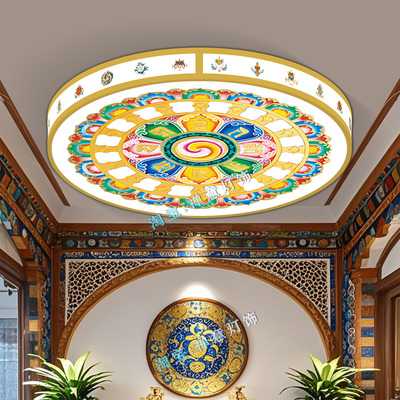 文殊八字心咒藏式禅意吸顶灯