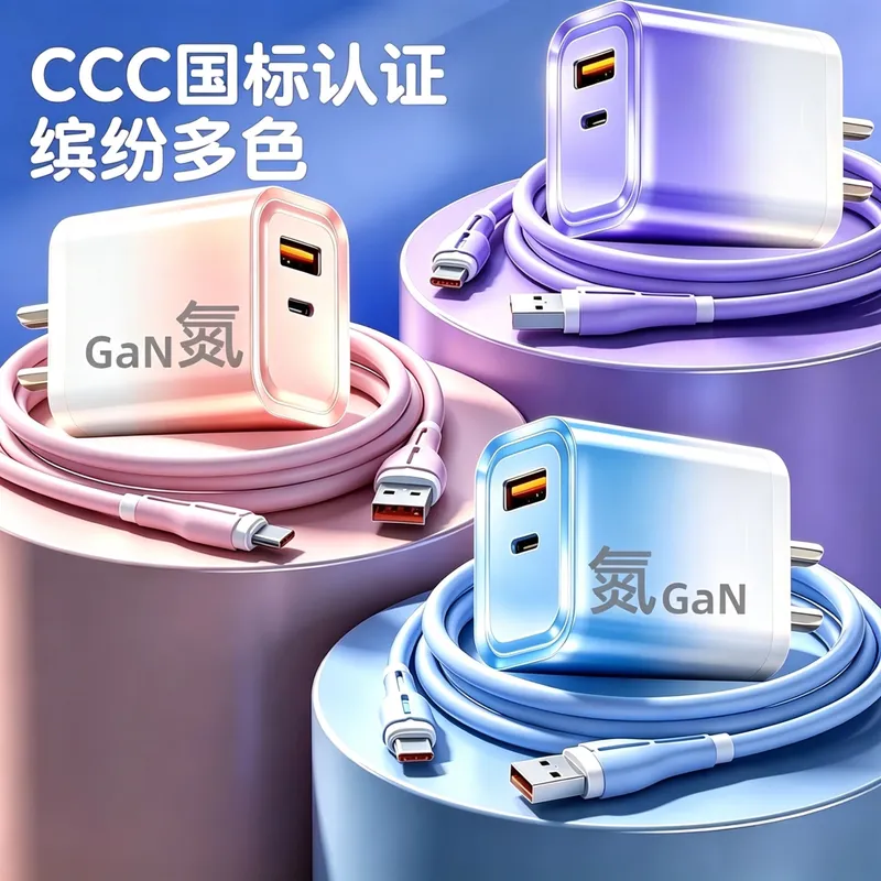 3C认证套装三字灯数据线超级快充适用华为荣耀mate50/60小米安卓