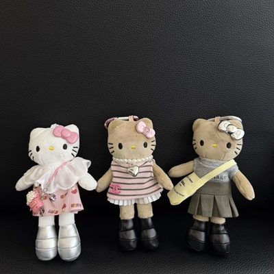 夏日新款长腿kitty猫包包挂件 甜美可爱黑皮贵妇小姐挂饰钥匙扣