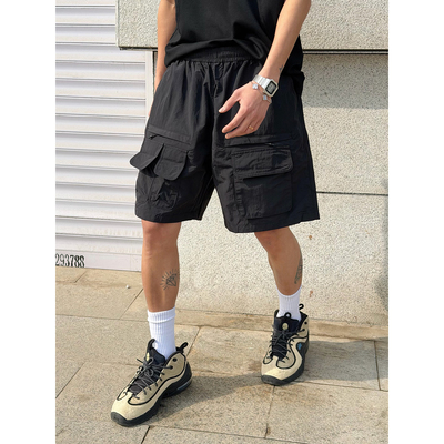 美式复古机能风多口袋尼龙短裤