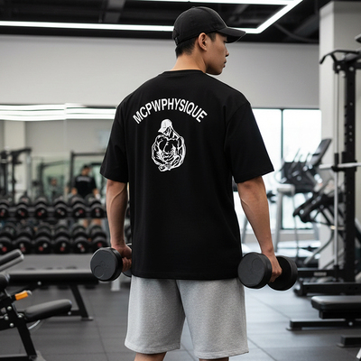 MCPW 健身短袖宽松夏季运动t恤圆领跑步休闲肌肉训练服221221B