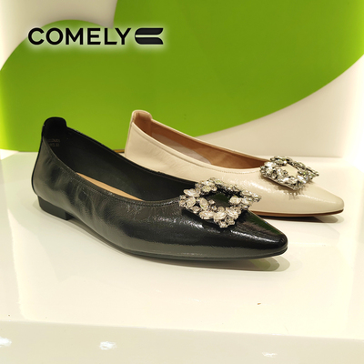 COMELY 康莉女鞋2026春季商场新款平底尖头浅口舒适单鞋 KYQ61221