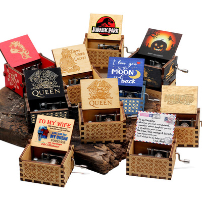 Wooden Hand Cranked Music Box Love Mom And Dad You Are My S