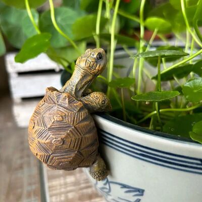 Tortoise Figure Plant Pot Hanger, Resin Hanging Turtle