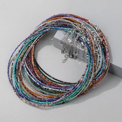 2mm Natural Stone Beads Necklace Handmade Mini lapis lazuli