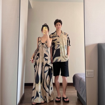情侣装三亚海边度假长裙一裙一衣