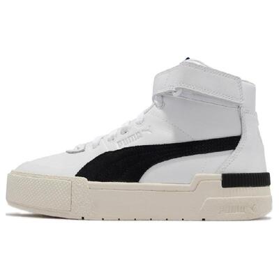 PUMA Cali Sport Top Contac 高帮 板鞋 女款 白黑