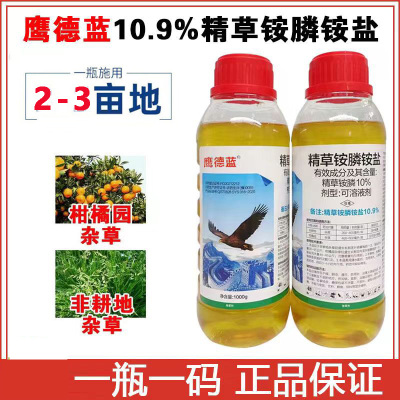 鹰德蓝精草铵膦铵盐除草剂果园荒地柑橘园除草剂恶性杂草除草剂