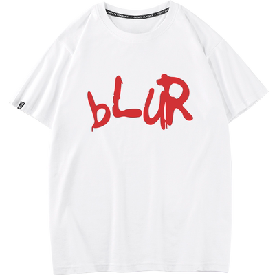 秀洛Blur污点乐队摇滚T恤涅盘ACDC枪花字母短袖印花潮纯棉打底衫