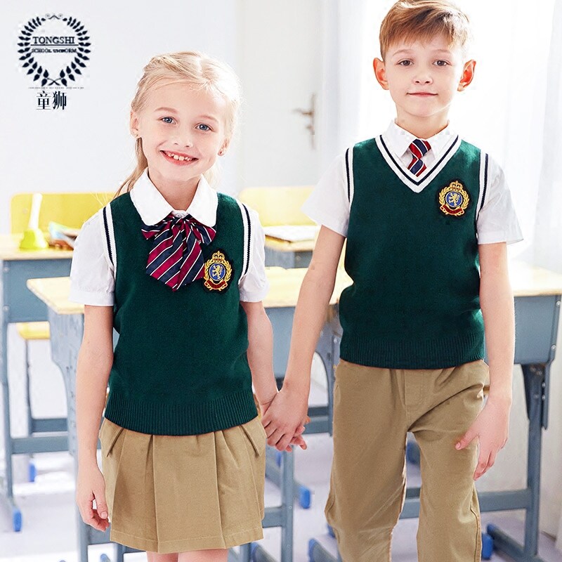 新款英伦风套装背心校服小学生学院风春季表演出服幼儿园园服