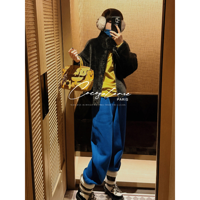 秋冬加绒加厚休闲简约束脚卫裤