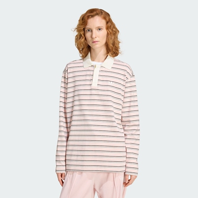 阿迪达斯纯棉宽松长袖运动POLO衫