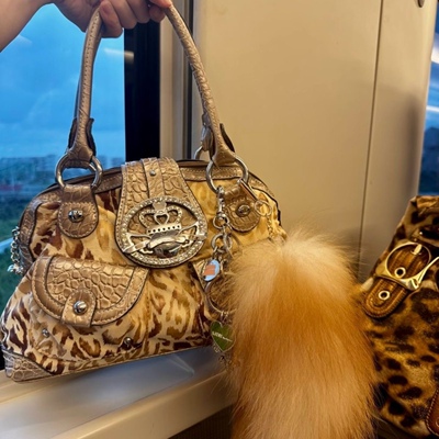 古早美拉德豹纹复古腋下包千禧Y2K辣妹单肩时尚通勤高级感托特包