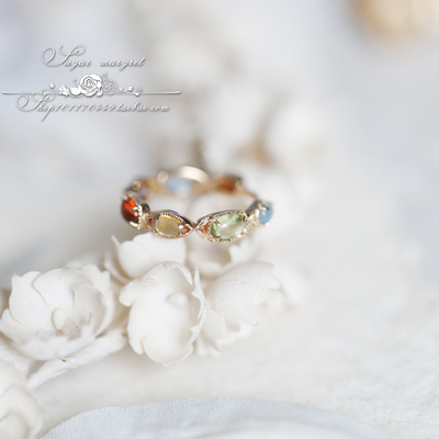 天然宝石戒指925纯银轻奢女