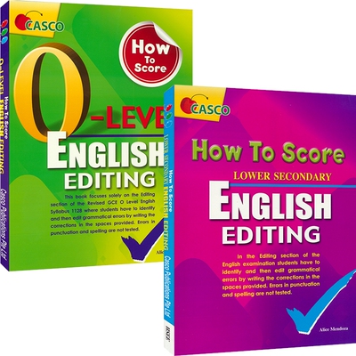 【自营】Casco How To Score English Editing O level 新加坡英语 英语语法纠错专项训练 初中英语改错 英文原版进口图书