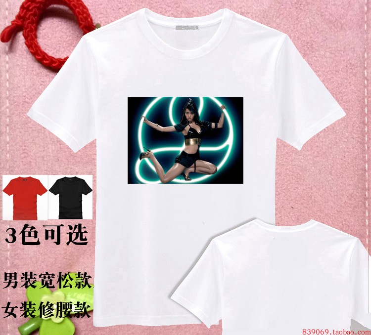 蔡依林Jolin Tsai周边衣服同款夏装T恤男女款纯棉DIY图案印制短袖