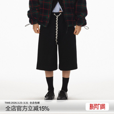 ECHOADE阔腿加厚毛呢中裤