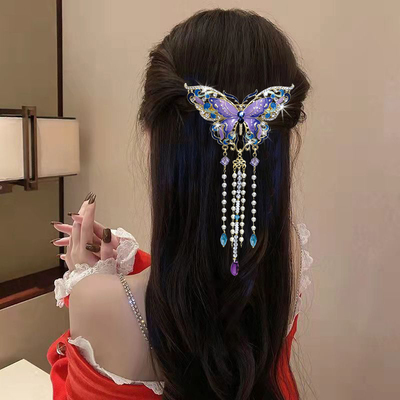 气质蝴蝶流苏发夹古风头饰