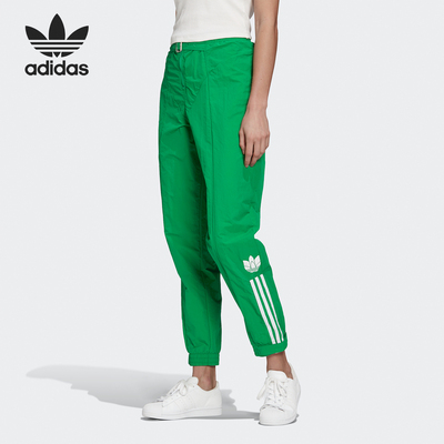 Adidas/阿迪达斯正品三叶草女士经典复古印花高腰运动长裤GF0267