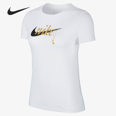 耐克黑白金色透气短袖t恤衫