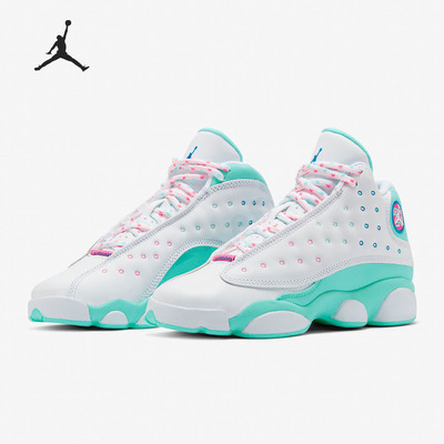 Nike/耐克正品AIR JORDAN 13 Aurora Green GS 女子篮球鞋 439358
