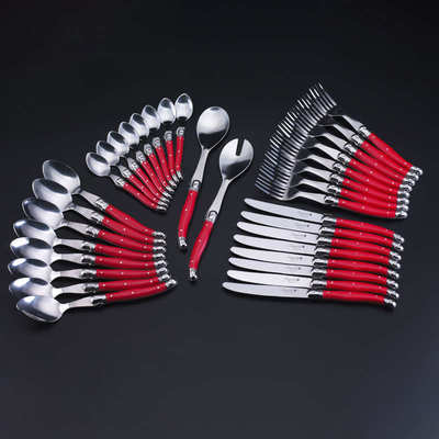 西餐刀叉勺套装黑色柄法国Laguiole餐具牛排刀叉勺套装家用餐具