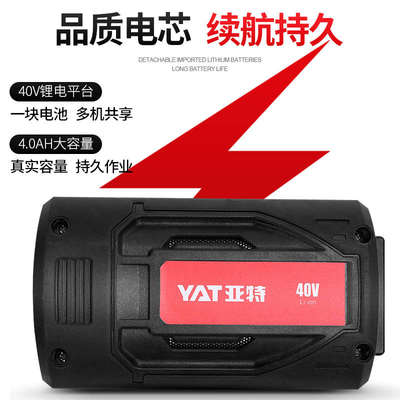 亚特电动高枝锯YT4389充电式高空修剪树枝锯伸缩加长杆园林链条锯