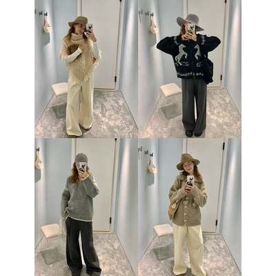 果核宇宙简约慵懒加厚直筒卫衣裤