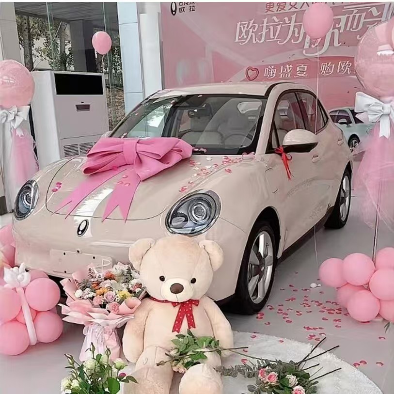 4S 店交车仪式大蝴蝶结 婚车装饰大号蝴蝶结 展厅布置汽车装饰花