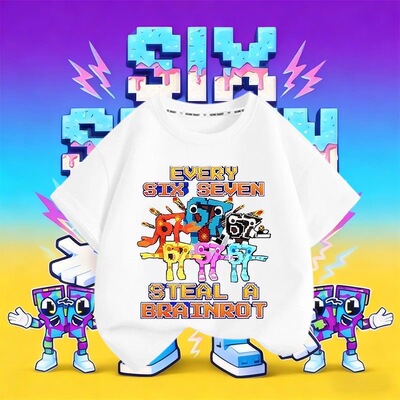 跨境游戏Steal a Brainrot 67号偷走脑红山海经短袖T恤男女童上衣