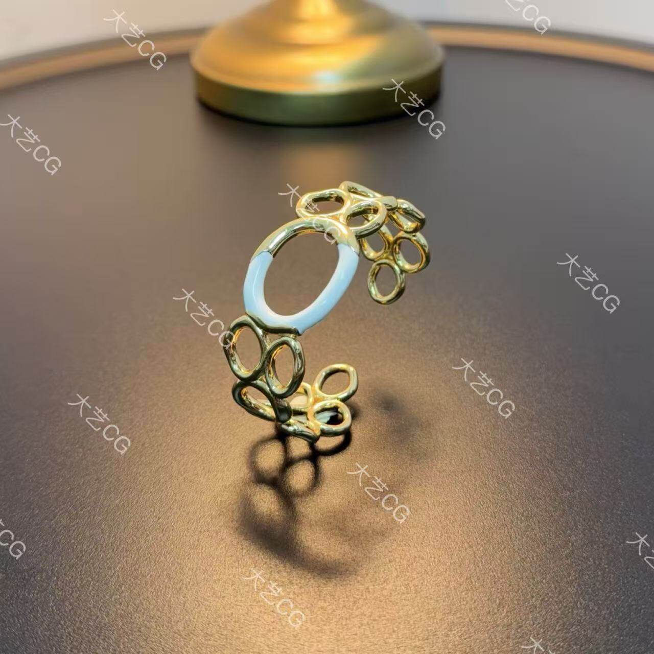 复古金色手镯宽版可调节腕饰