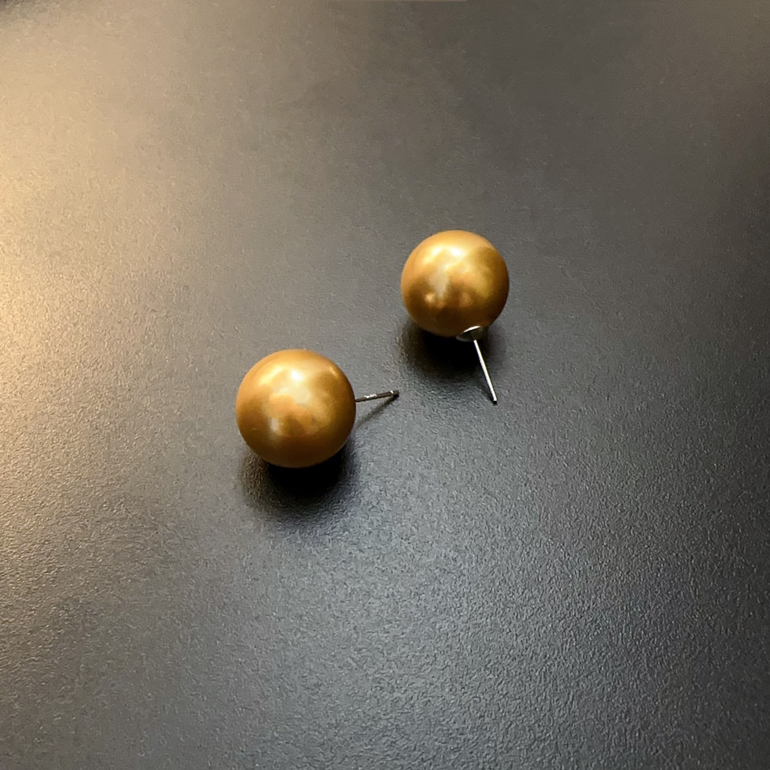香槟色珠子耳环个性大耳珠珍珠感高级感珠珠耳钉