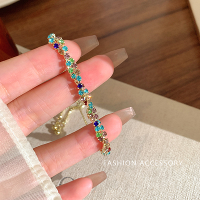 叠戴深戳我心！彩色多巴胺锆石手镯女设计感麻花扭结精致手链手饰
