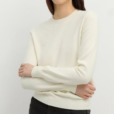妞妞家春秋新品女士TH简约经典圆领百搭羊毛套头打底针织衫8642
