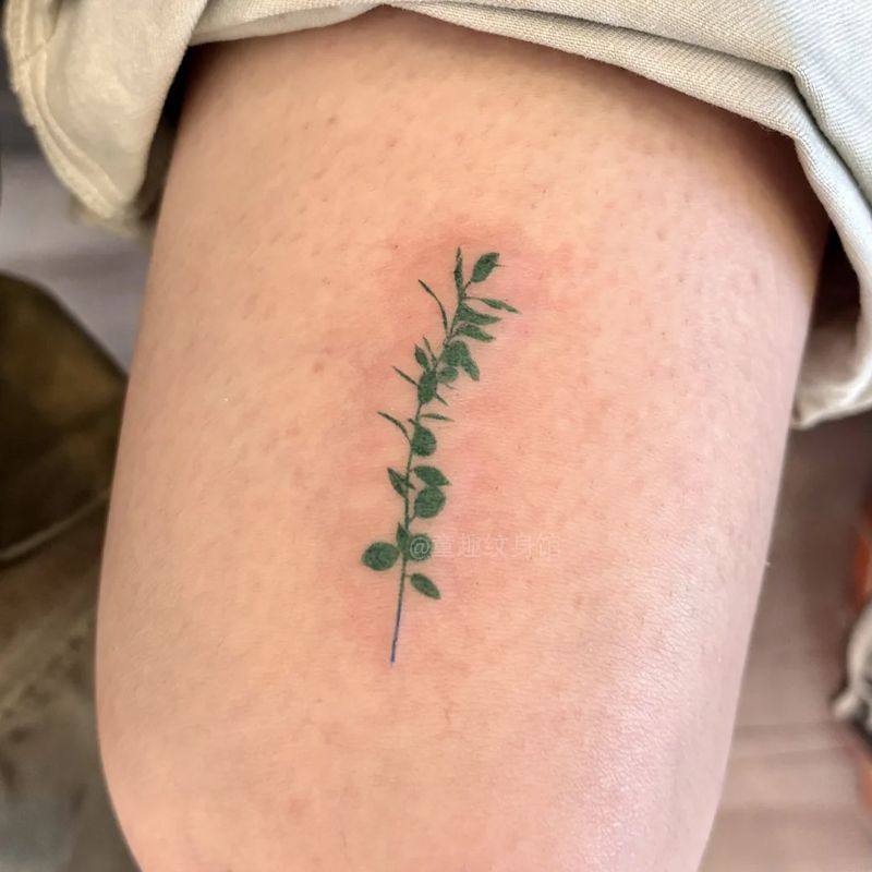 植物树枝生命力纹身彩色ins大腿清新高颜值持久防水手臂刺青永久