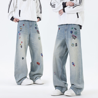 智快鱼潮流前线男装官方旗舰店g5g6万纯唠叨小魔怪btboy牛仔裤男A