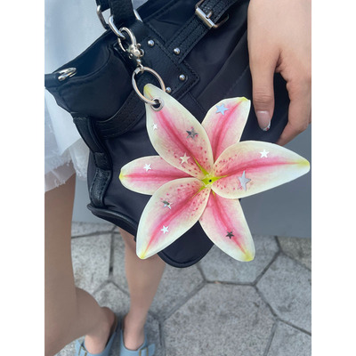 百合花挂件/项链两戴 自由diy百搭设计感长款项链花朵包挂ins风