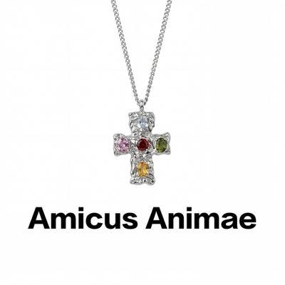 AmicusAnimae镶钻十字架锁骨链