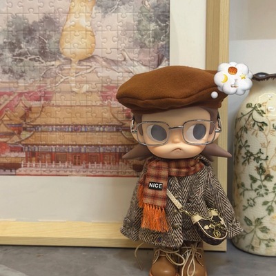 Zsiga酷酷嘎子姐秋冬外套围巾穿搭格子衫向往之处娃衣套装玩偶