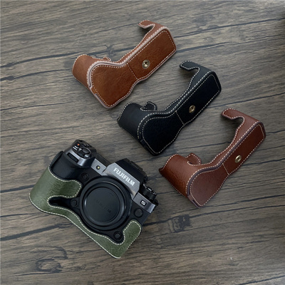 适用富士XS10/20 xm5 X100VI X100V/X100F通用荔枝纹皮套相机底座