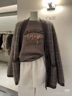 2025新款韩版V领长袖针织衫女宽松显瘦百搭毛衣打底上衣高支高密