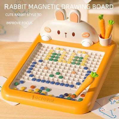 Rabbit Magnetic Drawing Board Carrot Magnet Pen Kids Reusabl