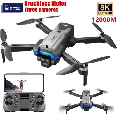 New S8S RC Drone 8K Professinal Wide Angle Three HD Camera O
