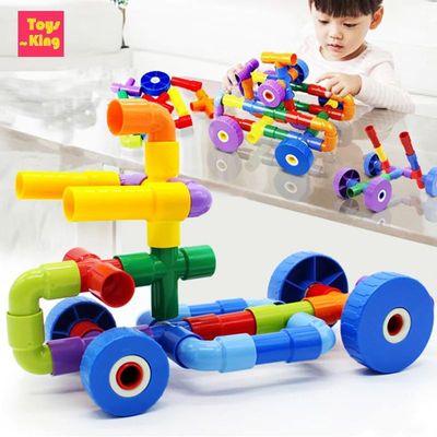 DIY Water Pipe Building Blocks Toys Kid Marble Run 3D Montes