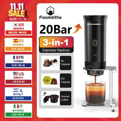 Wireless Electric Portable Espresso Coffee Machine for Car &