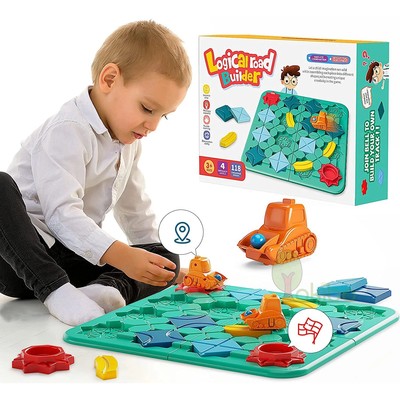 Logic Board Game for Kids Marble Run Blocks Puzzle Car Track