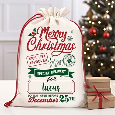 Personalized Name 30x40cm Christmas Gift Bags Santa Sack Chr