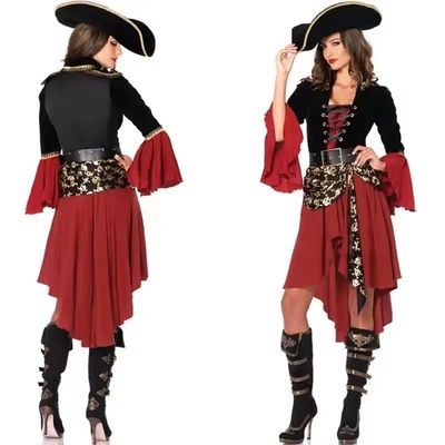 Purim Female Caribbean Pirates Captain Costume Halloween Cos