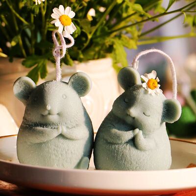 店内小老鼠夫妇无味蜡烛福利回馈